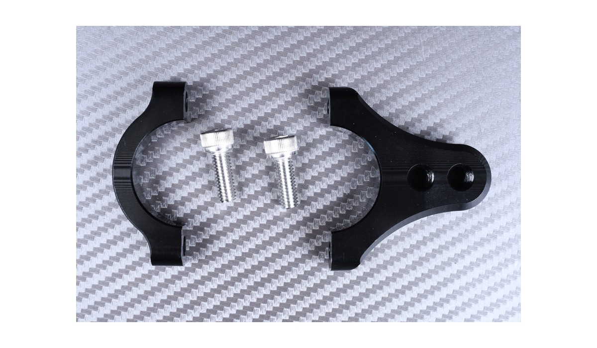 Bride de fixation d'amortisseur de direction pour bras de fourche