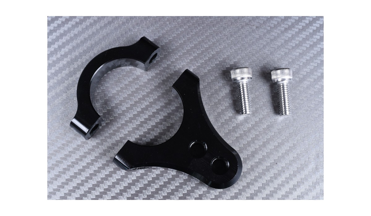 Steering damper fastening clamp for fork arm