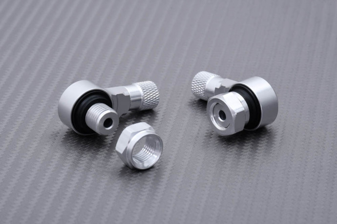 Pair of Anodised Aluminum Angled Valve Stem 11.3 mm