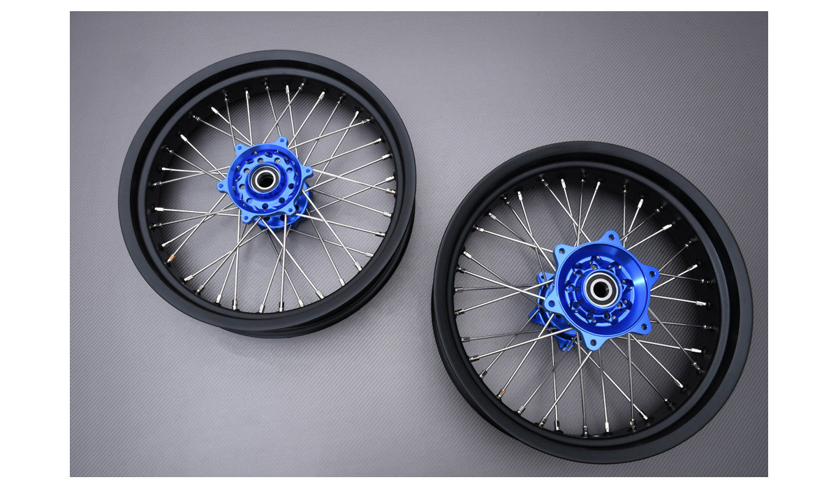 Pair of Front and Rear Rims 17'' / 17'' Supermoto YAMAHA WRF 250 / 450 ...