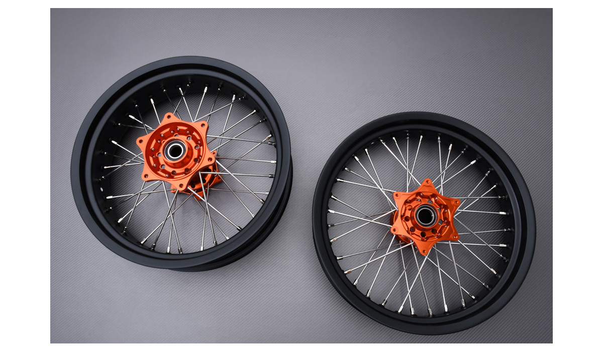 Pair of Front and Rear Rims 17'' / 17'' Supermotard KTM ENDURO 690 / R ...