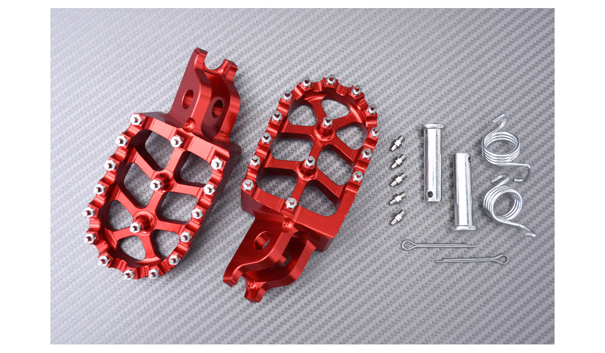 Pair of Dirtbike / Offroad aluminum footrests HONDA CRF 250 / 300 / 450 ...