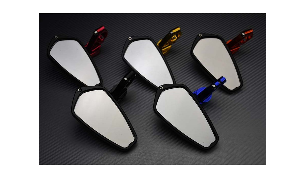 Pair of Bar End Rearview Mirrors with Small Adjustable Arms