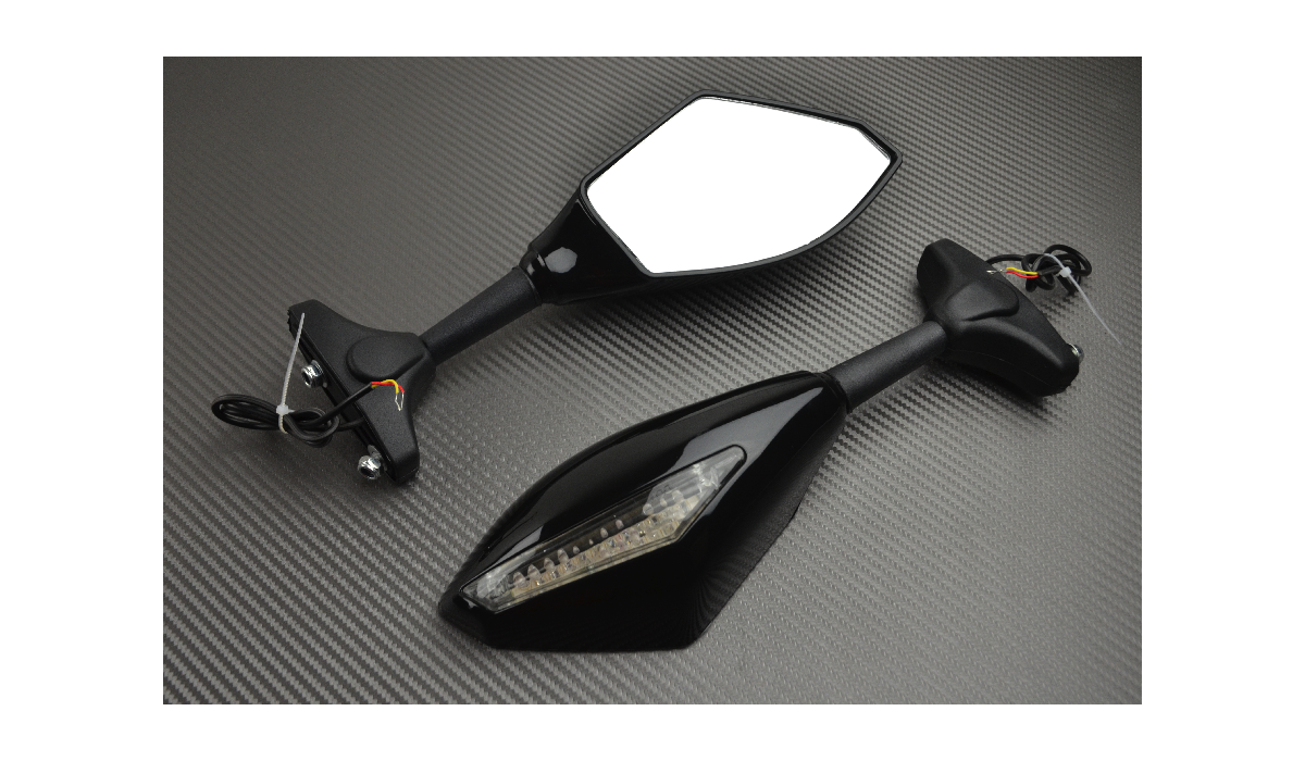 Pair of "Universal" Rearview Mirrors with Integrated Turn Signals for ...